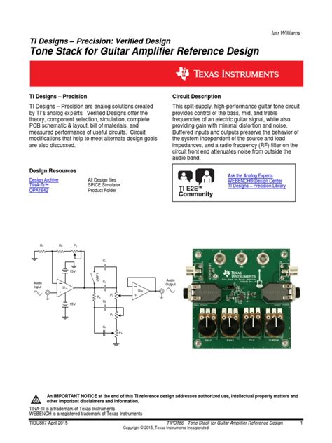 Tone Stack Reference Design Pdf Resistor Amplifier
