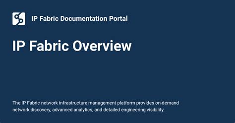 ip fabric overview ip fabric documentation portal