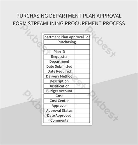 Purchasing Department Plan Approval Form Streamlining Procurement