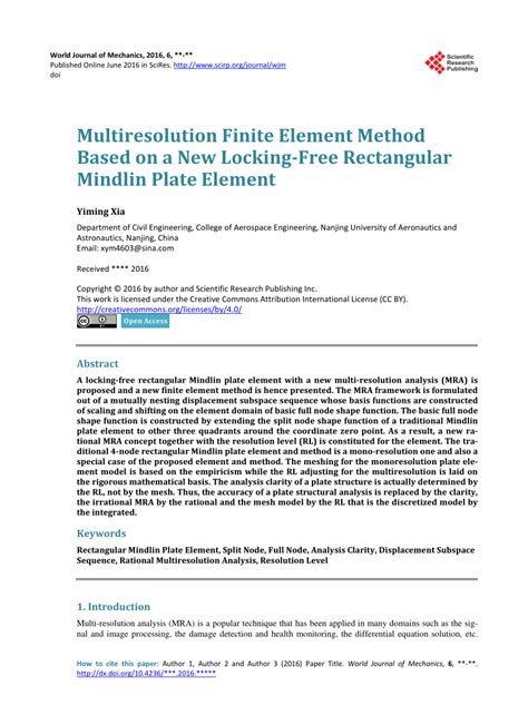 pdf a rectangular shell element formulation with a new multi