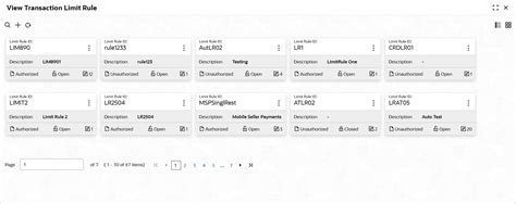 View Transaction Limit Rule