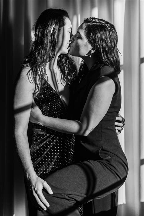 Modern Editorial Lesbian Engagement Photos New Orleans Couples