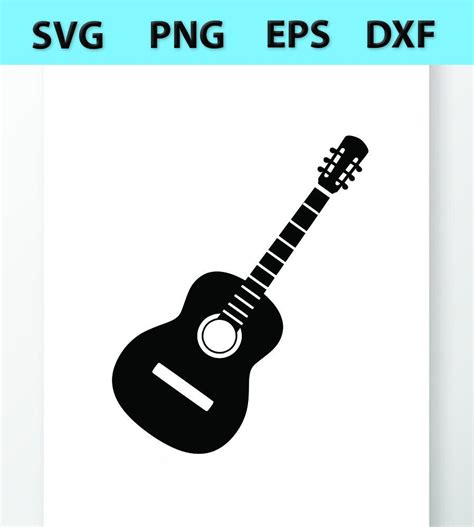 Vector Images Acoustic Guitar Svg Silhouette Clipart Cutting Files