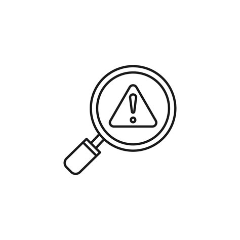 Magnifying Glass With Warning Sign Icon Risk Analysis Concept 66647724 Vector Art At Vecteezy