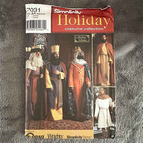 Simplicity 7031 Nativity Costume Pattern Three Wise Men Robes Mens Xs