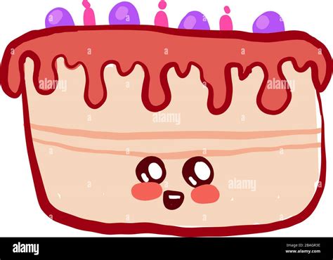 Cute Cake Illustration Vector On White Background Stock Vector Image