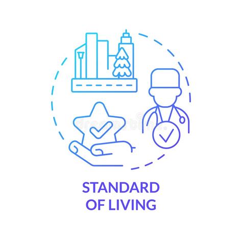 Standard Of Living Blue Gradient Concept Icon Stock Vector