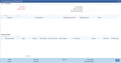 Ach Settlement Account Derivation Rule