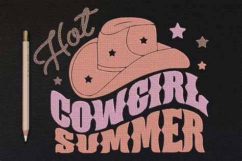 Hot Cowgirl Summer Cow Girl Hat · Creative Fabrica