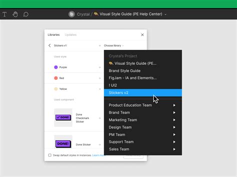 Swap style and component libraries – Figma Help Center