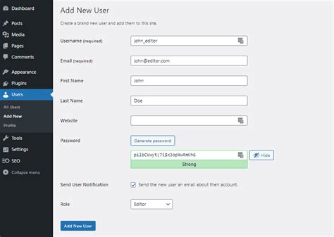 How To Add A New User In Wordpress