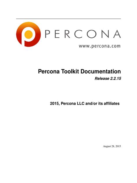 Percona Toolkit 2 2 15 Pdf Database Index Command Line Interface