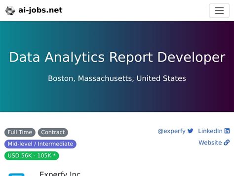 Hiring Data Analytics Report Developer In Boston Massachusetts United States Raimljobs