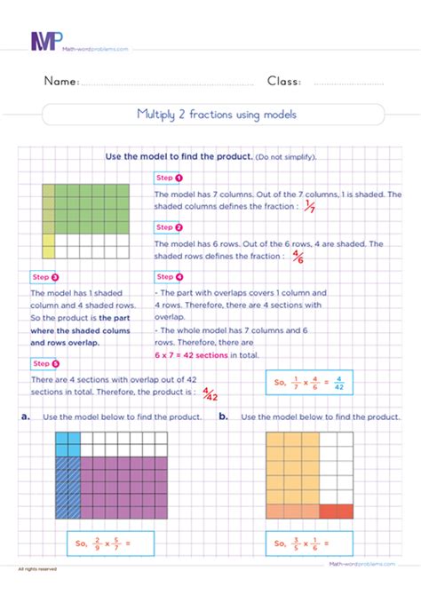 Multiply Two Fractions Using Models
