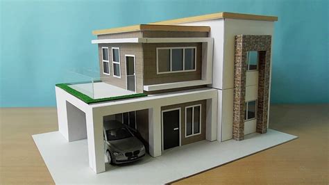 Diy Simple Miniature House Modern House Model Youtube