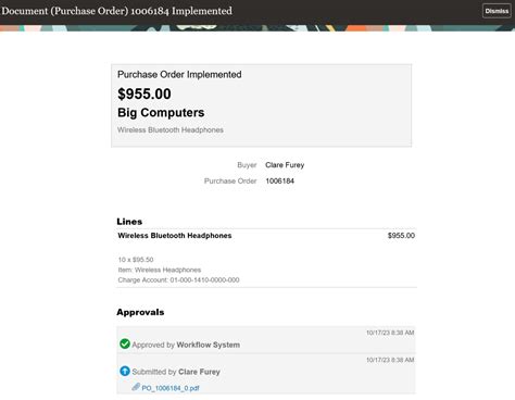 Configure Purchase Order Implemented And Rejected Fyi Notifications Using Oracle Analytics Publisher
