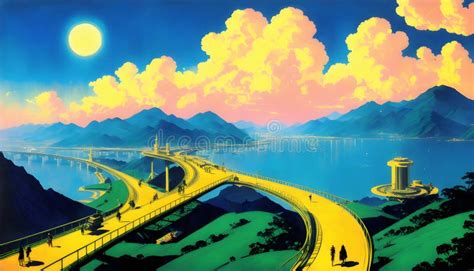 Fantasy Castle City Anime Art Of Magestic Fortess In Fairy Land Royal Background Ai Generated