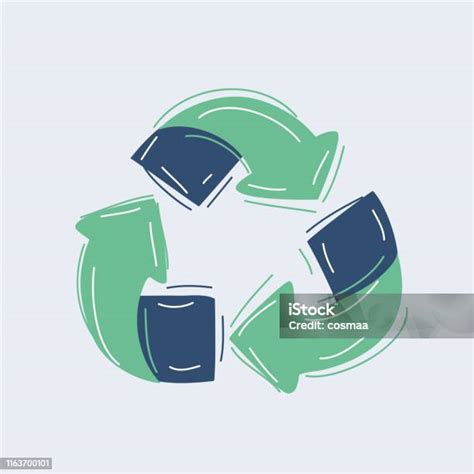 스케치 낙서 공예 종이 배경에 격리 재사용 기호를 재활용합니다 생태 학적 디자인 제로 폐기물 라이프 스타일을위한 기호를 재활용합니다 손으로 그린 벡터 재활용 아이콘입니다 0