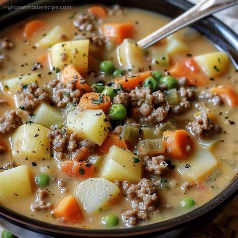Best 13 Creamy Potato And Hamburger Soup Recipe Artofit