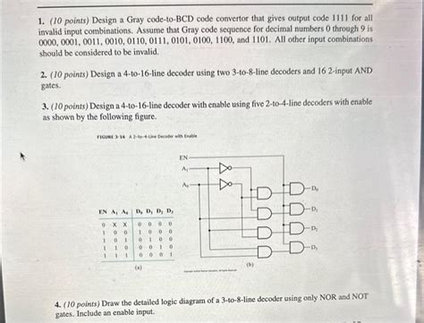 Solved 1 10 Points Design A Gray Code To Bcd Code