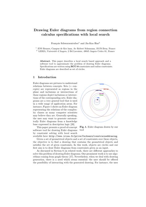 pdf drawing euler diagrams from region connection calculus
