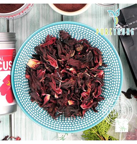 퓨어영 이집트 히비스커스 꽃잎 분말 티백 허브차 티몬