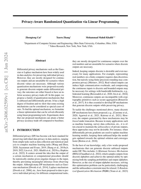 Privacy Aware Randomized Quantization Via Linear Programming By