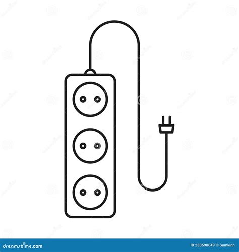 Vector Icon Of Electrical Extension Stock Vector Illustration Of Icon Line 238698649