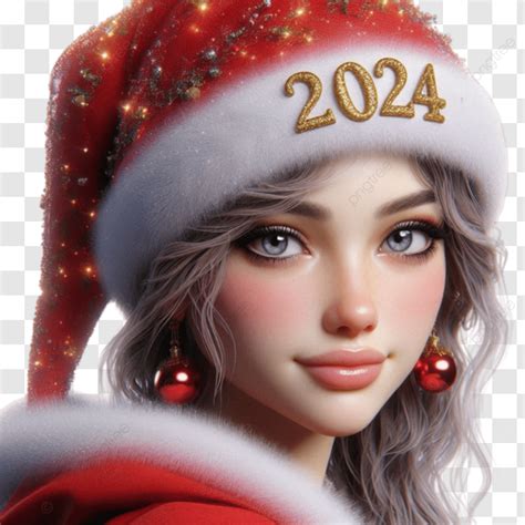 산타를 쓴 여자 산타를 탄 여자 3d 렌더링의 모자 크리스마스 Png 일러스트 및 이미지 에 대한 무료 다운로드 Pngtree