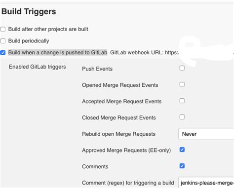 Jenkins Build Trigger By A Comment In Gitlab Merge Request Inside