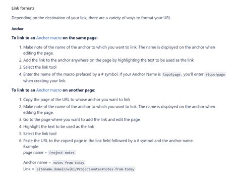 Solved Anchor Links In Confluence