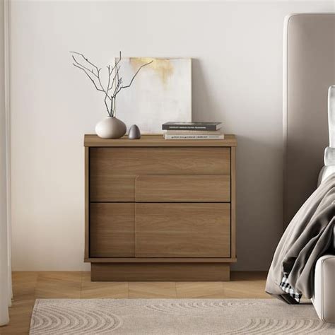 manhattan comfort horizon modern maple 2 drawer 21 7 in w nightstand
