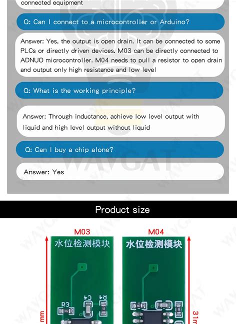 M M Water Level Detection Module Non Contact Sensor