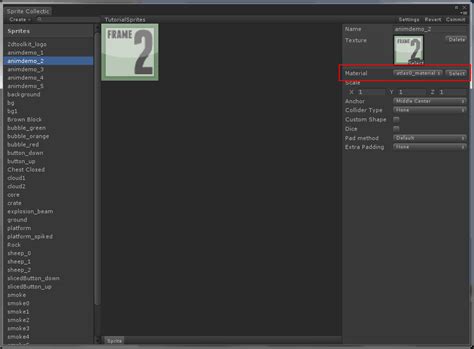 Multiple Materials In A Sprite Collection