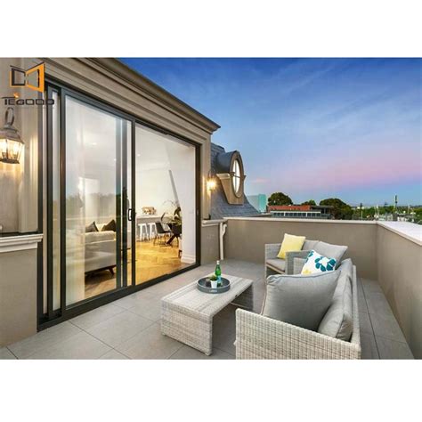 Tegood Large Panel Design Aluminum Glass Stacker Door Sliding And