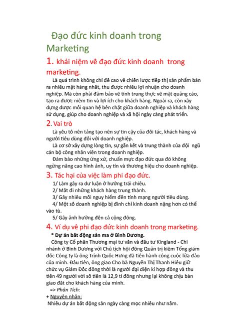 Đạo đức kinh doanh trong Marketing Đ o đạ ức kinh doanh trong Marketing khái ni m vềề đ o đ