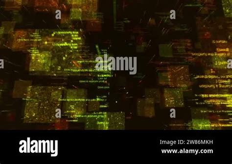Digital Flying Background With A Network Data Code Seamless Loop Animation Concept Of Big