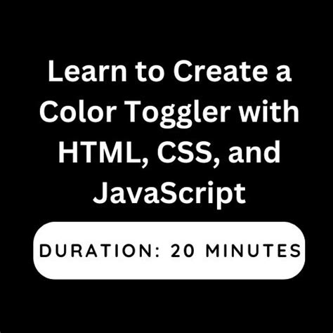 Learn To Create A Color Toggler With Html Css And Javascript