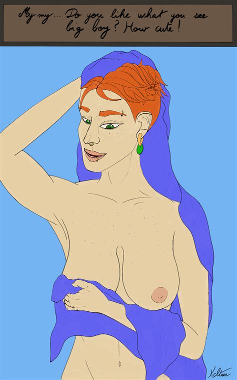 Rule 34 English Text Female Green Eyes Keltaar Naked Red Hair Short