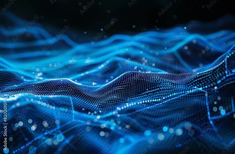 Abstract Blue Digital Wave Background This Image Depicts A Dynamic