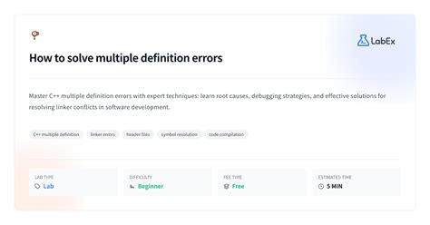 how to solve multiple definition errors labex