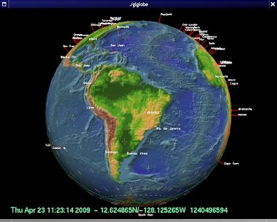 Glglobe Free Opengl Globe Earth Simulation For Linux