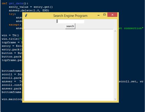 Search Engine Program Using Tkinter In Python With Source Code