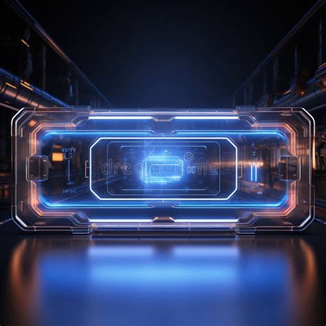 Abstract Technology Hud Interface Hologram Elements Neon Lights Circle Percent Vitality