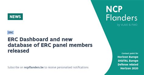NEWS ERC Dashboard And New Database Of ERC Panel Members Rele NCP Flanders