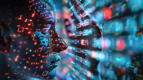 Premium Photo Sculptor Crafts Binary Code Into Detailed Statue Representing The Transformative