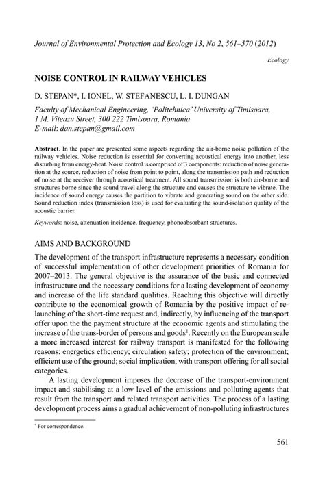 PDF Noise Control In Railway Vehicles