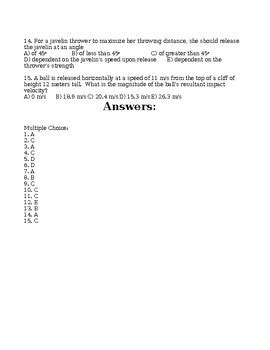 MOTION QUIZ WITH ANSWERS Physics Quiz Vectors Speed Distance Acceleration
