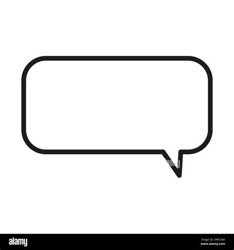 Soft Rectangle Dialogue Frame Message Window Chat Box Outline Element Line Style Vector