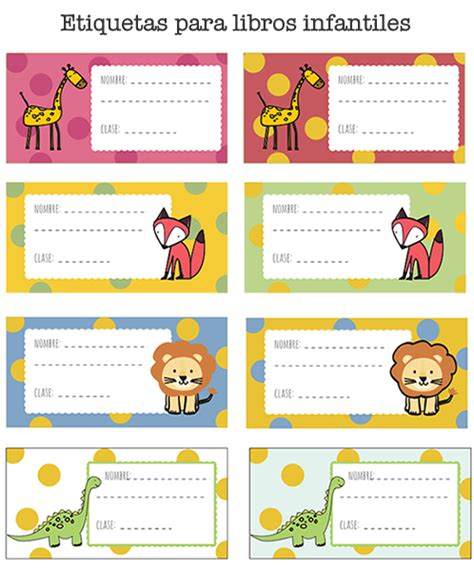 Etiquetas De Libros Para Imprimir Manualidades Etiquetas De Niños